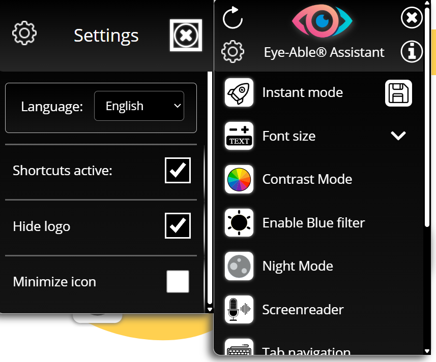 How can I show the Eye-Able® Assist Tool again after hiding it?